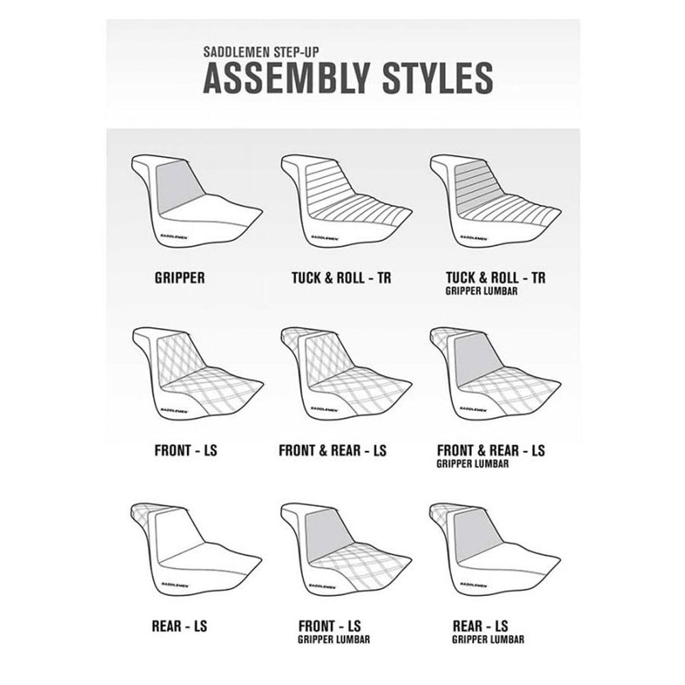 OG X Saddlemen Custom Step Up Seat for FXR, Dyna, Sportster & 18+ Soft